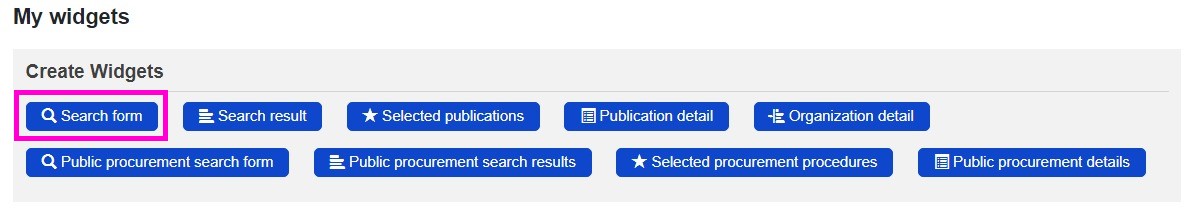 OP Widgets - Search form - Webtools - Publications Office of the EU